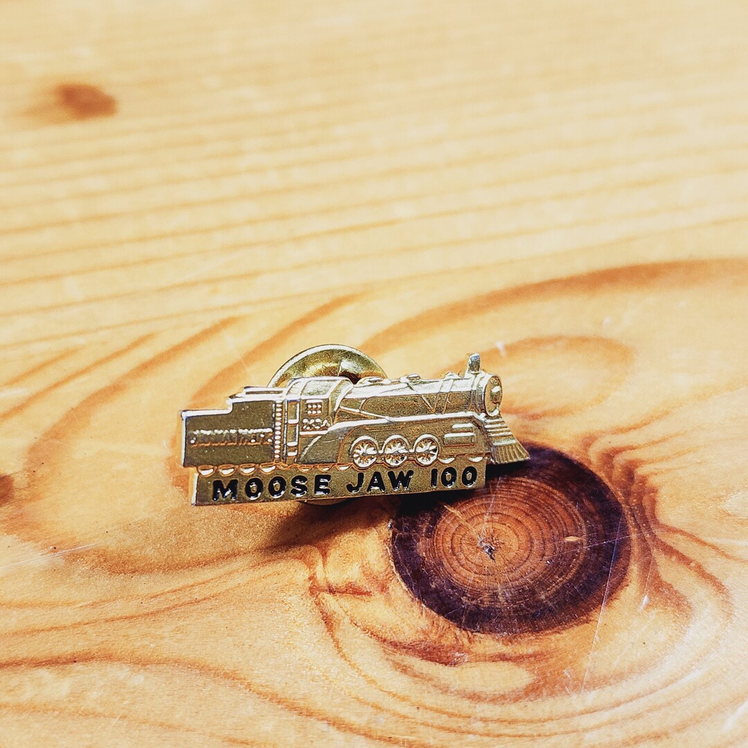 Moose Jaw 100 - Beautiful Vintage Gold Toned Locomotive Brooch Pin ...