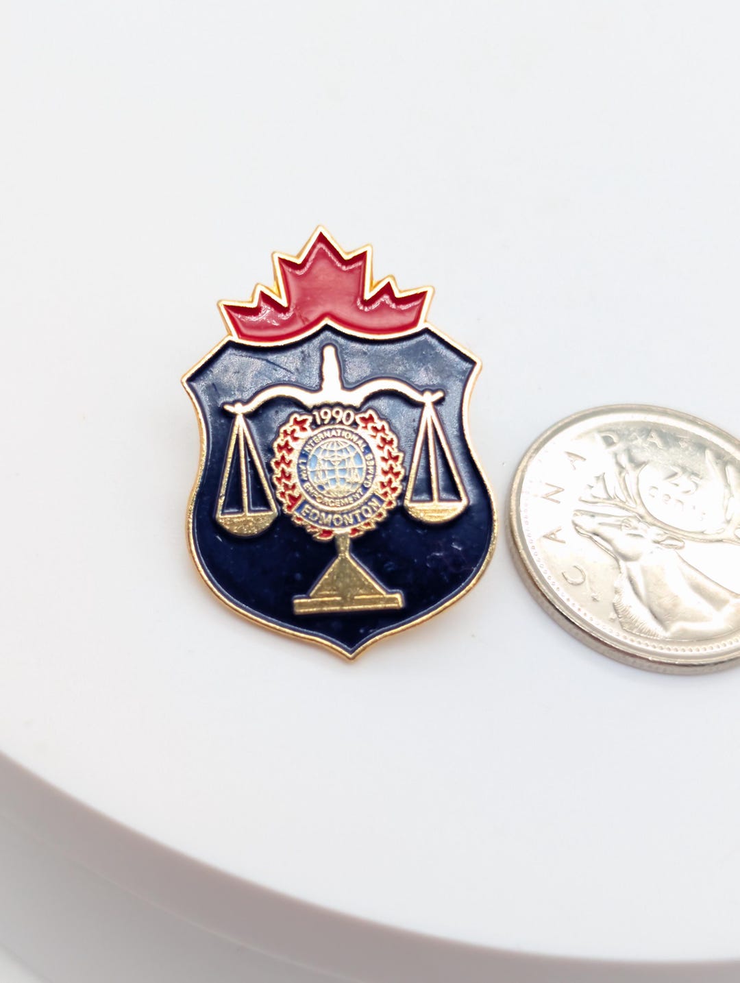 Scales of Justice 1990 Law Enforcement Games Edmonton Enamel Brooch Pin ...