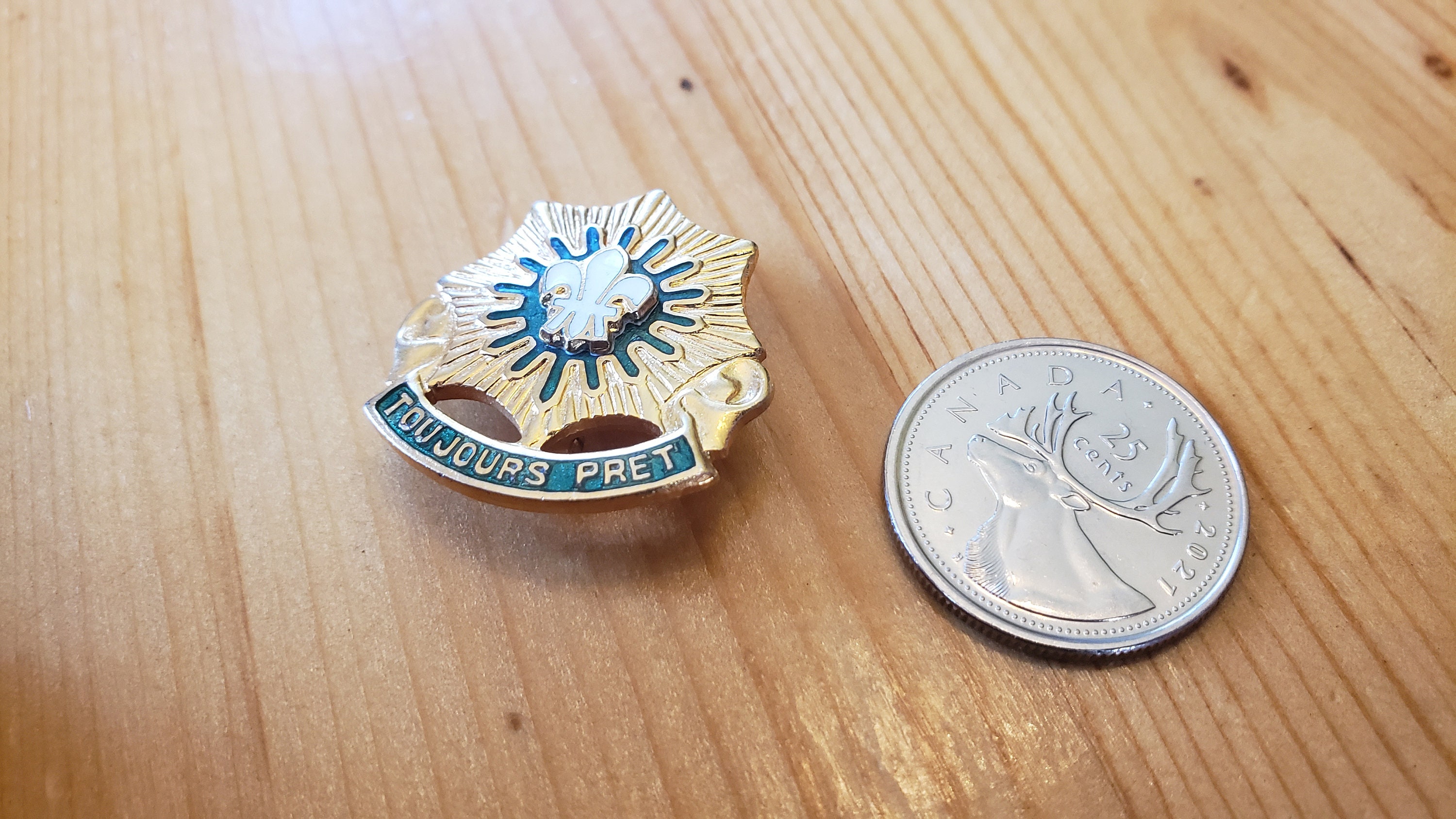Vintage US Army 2nd Cavalry Regiment Pin - Toujours Pret Enamel Brooch ...