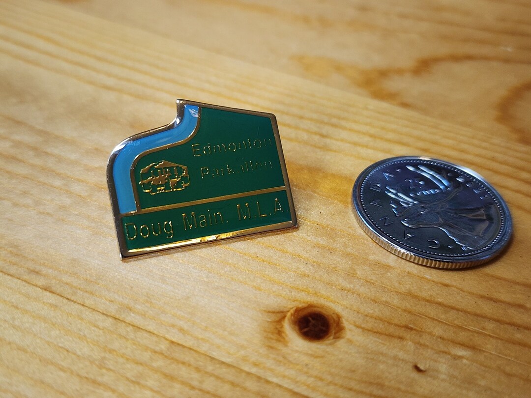 Vintage Doug Main MLA Enamel Pin - Edmonton Parkallen, Alberta - Etsy