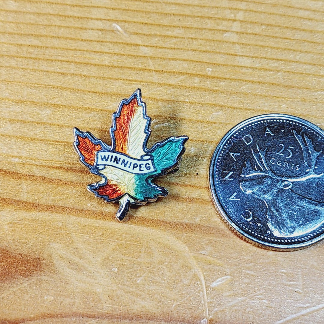 Vintage Winnipeg Maple Leaf Enamel Brooch – Sterling Silver Pin - Etsy