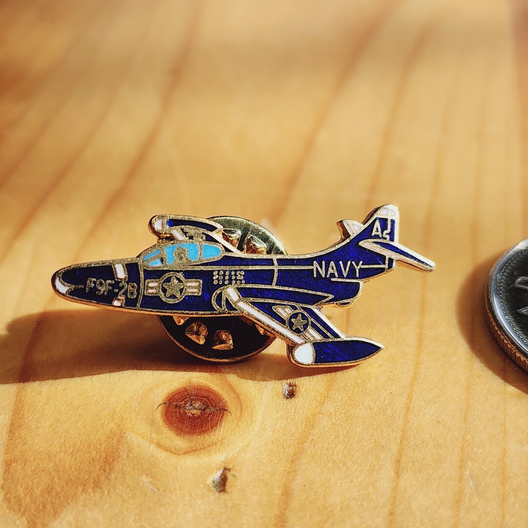 F9F-2B NAVY - Cool Blue United States Navy Jet Brooch Pin Unique Rare ...