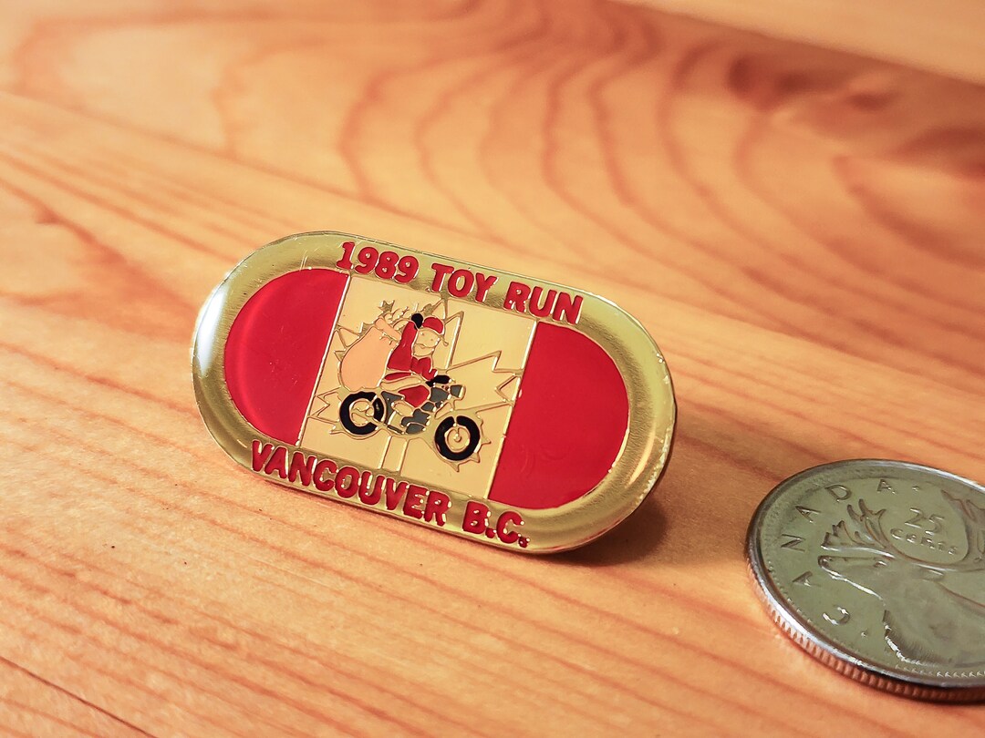 1989 Toy Run Vancouver B.C. Enamel Pin - Vintage British Columbia ...