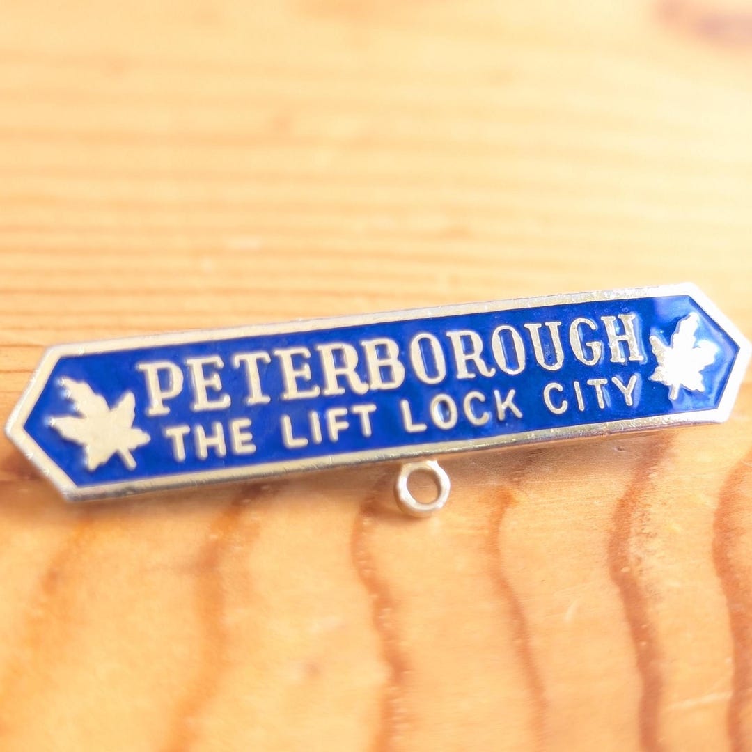 Vintage Enamel Peterborough Lift Lock City Brooch Pin - Etsy