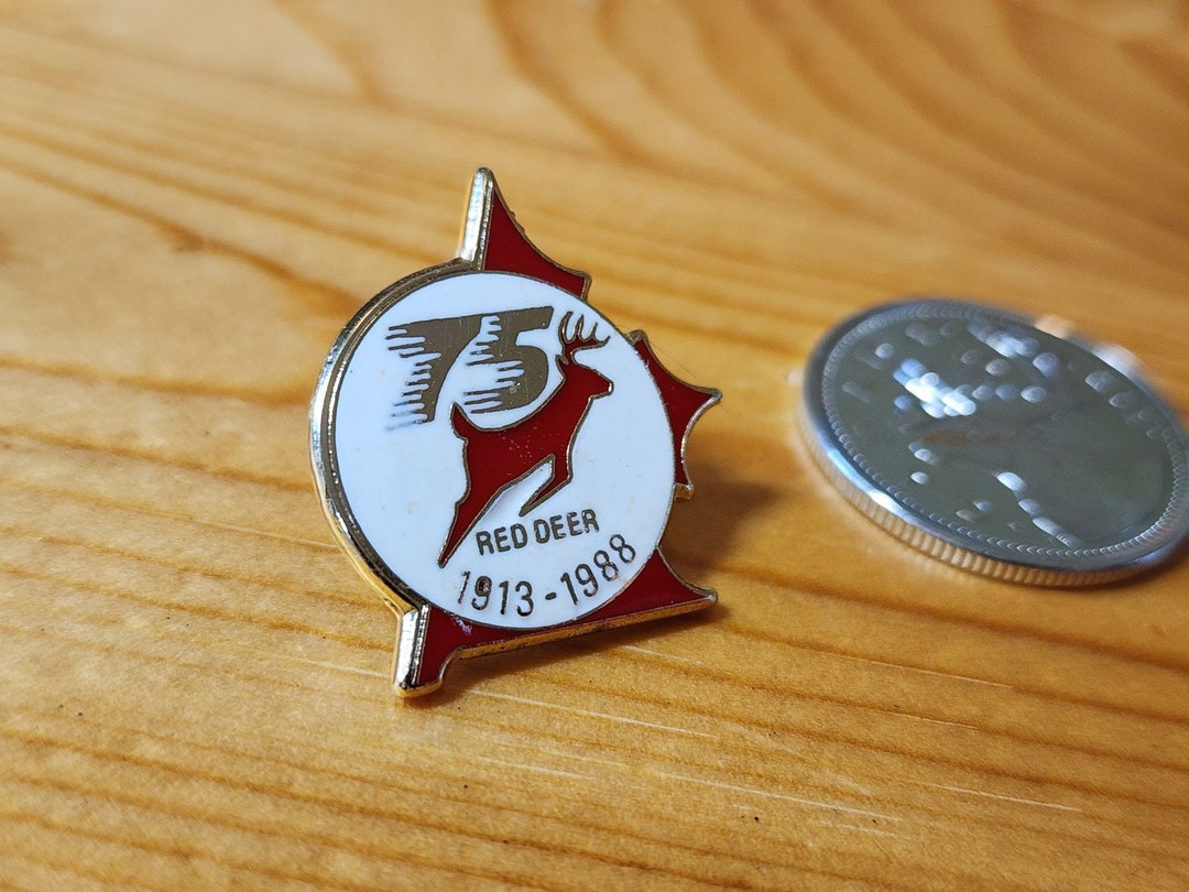Vintage Red Deer Alberta Enamel Brooch Pin – 1913-1988 - Etsy