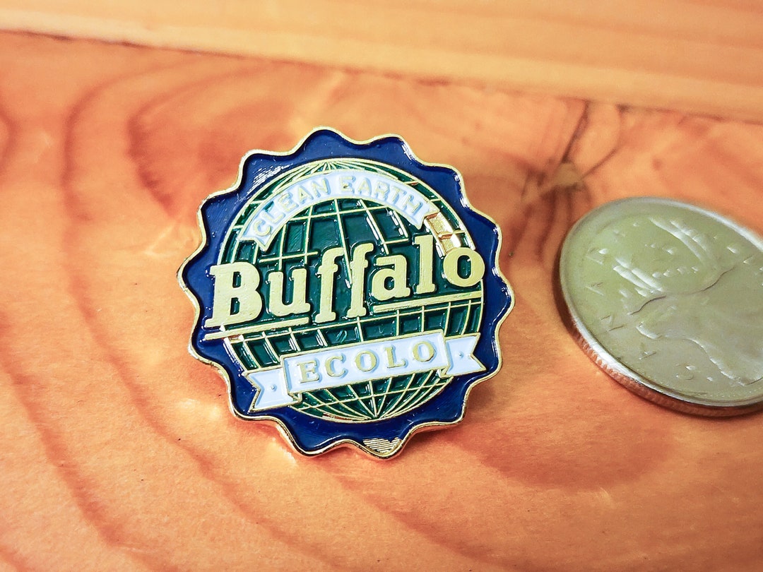 Clean Earth Buffalo Ecolo - Cool Vintage Brooch Pin Unique Rare Hat Pin ...