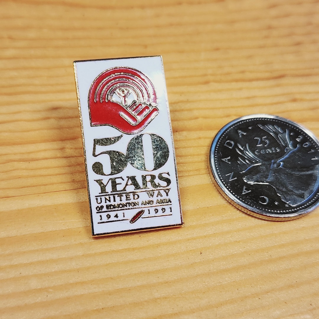 Vintage United Way Enamel Pin, 50 Years Edmonton Area - Etsy