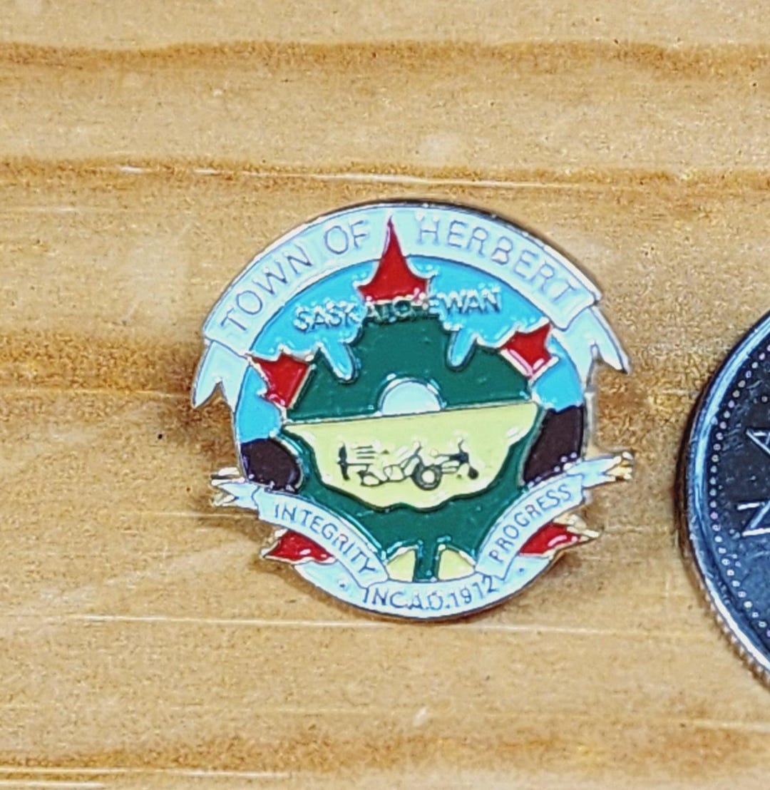 Vintage Town of Herbert Saskatchewan Pin - 1912 Enamel Brooch - Etsy