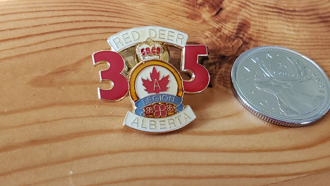 Vintage Enamel Legion Pin - Red Deer Alberta, Canadian Brooch - Etsy