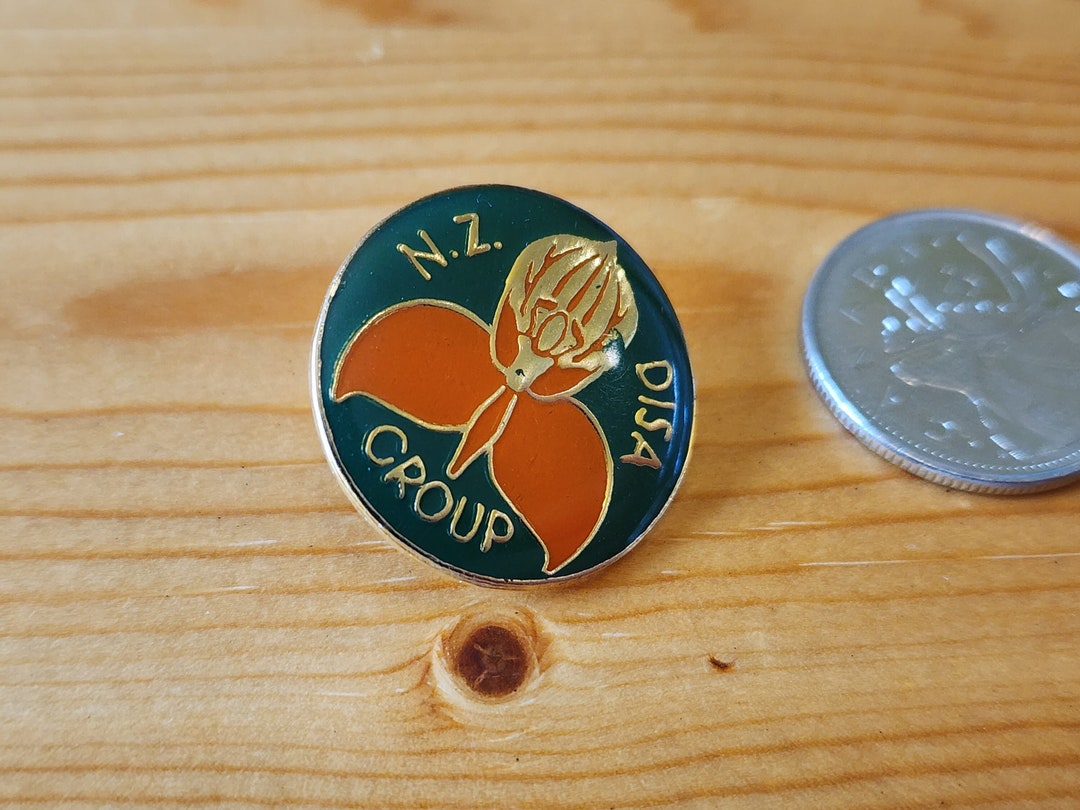 N.Z. Disa Group - Beautiful Vintage New Zealand Orchid Brooch Pin ...