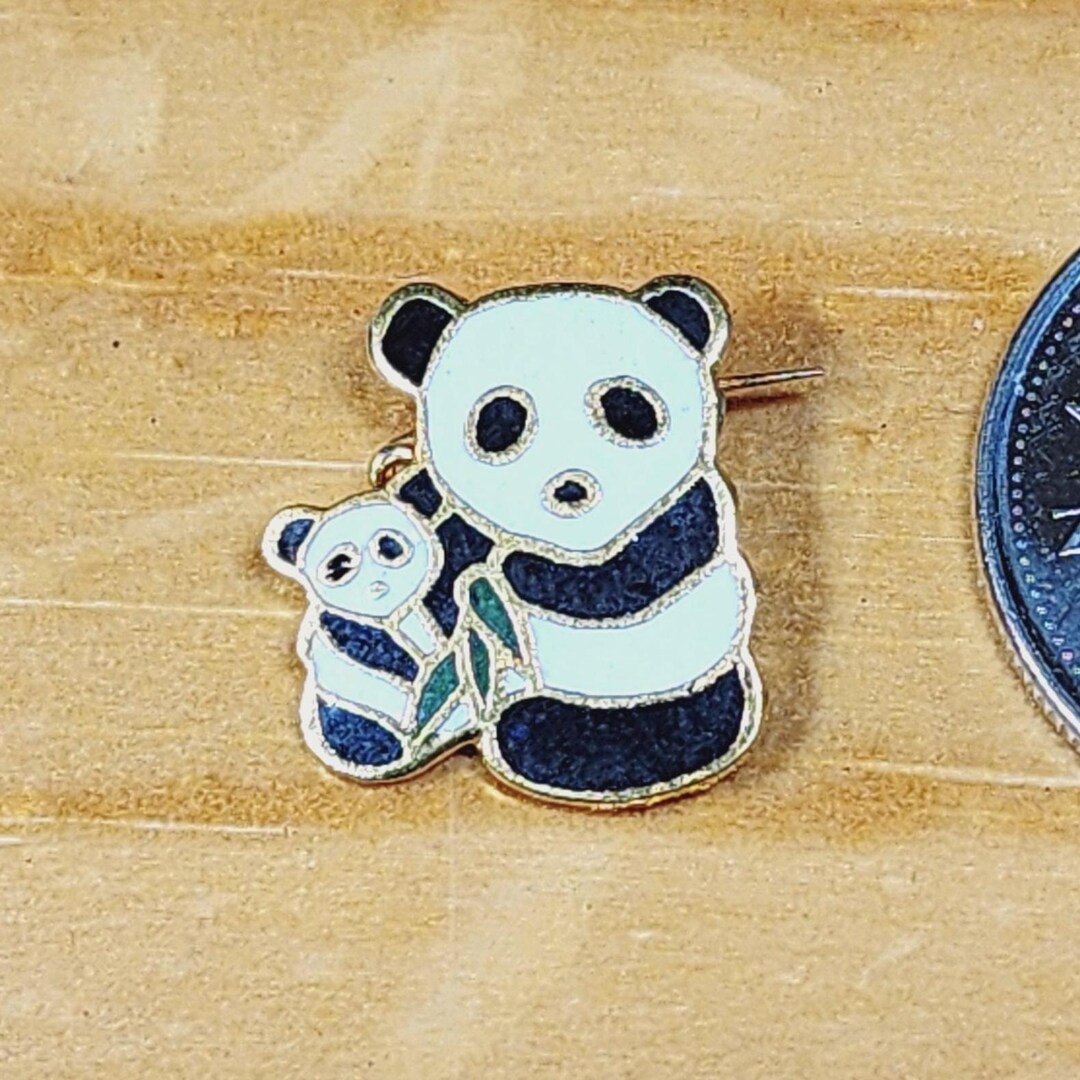Vintage Enamel Panda Brooch Pin: Rare Retro Hat/lapel Pin - Etsy