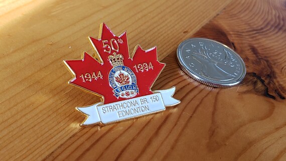Vintage Strathcona Legion 50th Anniversary Enamel Pin - Gem