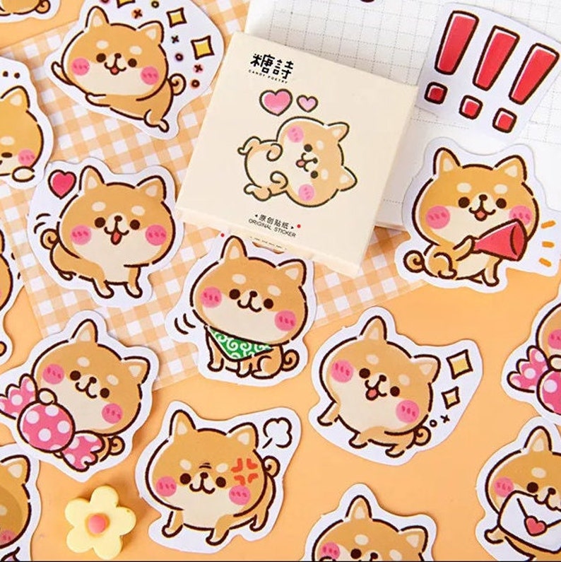Cute Corgi Stickers 45 Pcs/box - Etsy