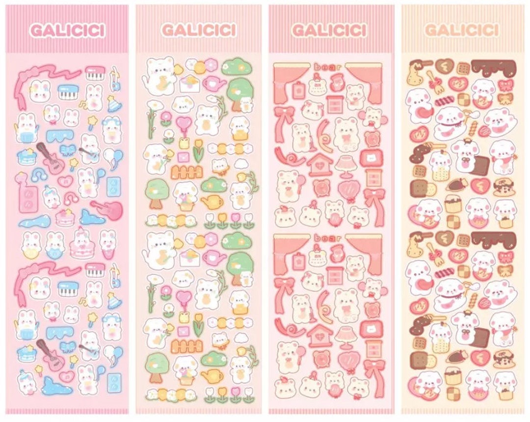 Cute Animals Holo Stickers Sheets Korean Style - Etsy