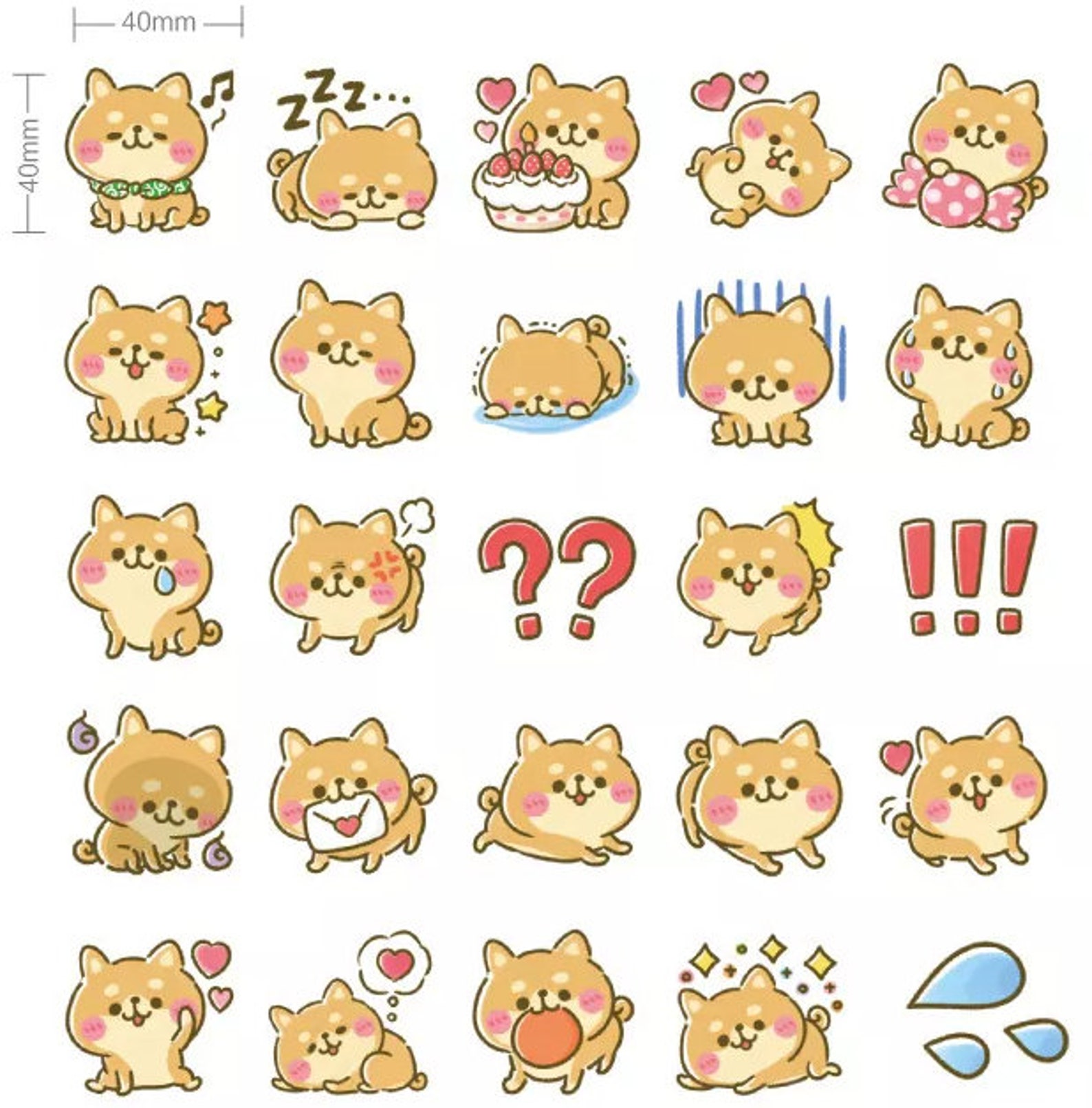 Cute Corgi Stickers 45 Pcs/box - Etsy
