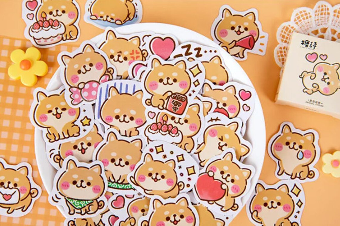 Cute Corgi Stickers 45 Pcs/box - Etsy