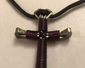 Burgundy Disciple's Cross Necklace Handmade - Etsy