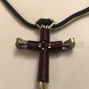 Burgundy Disciple's Cross Necklace - Handmade! - Etsy
