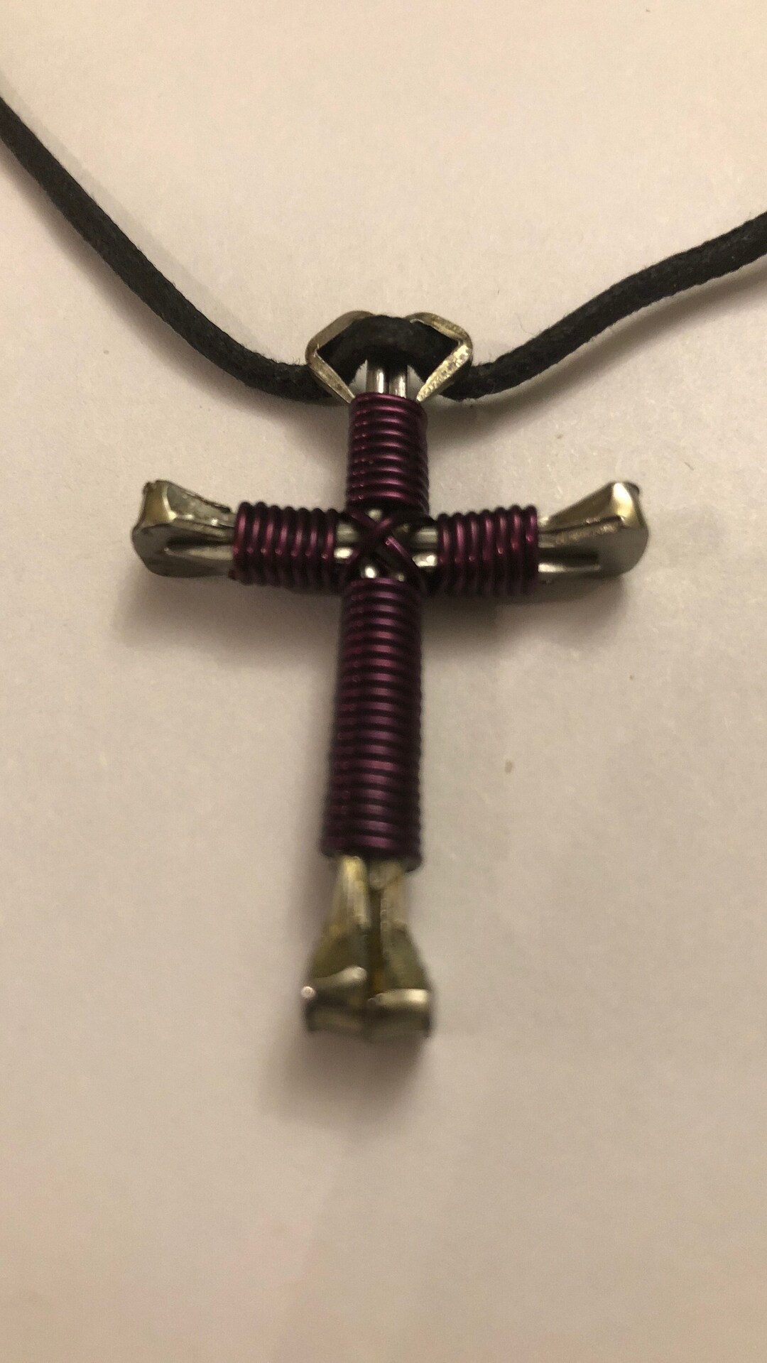 Burgundy Disciple's Cross Necklace - Handmade! - Etsy