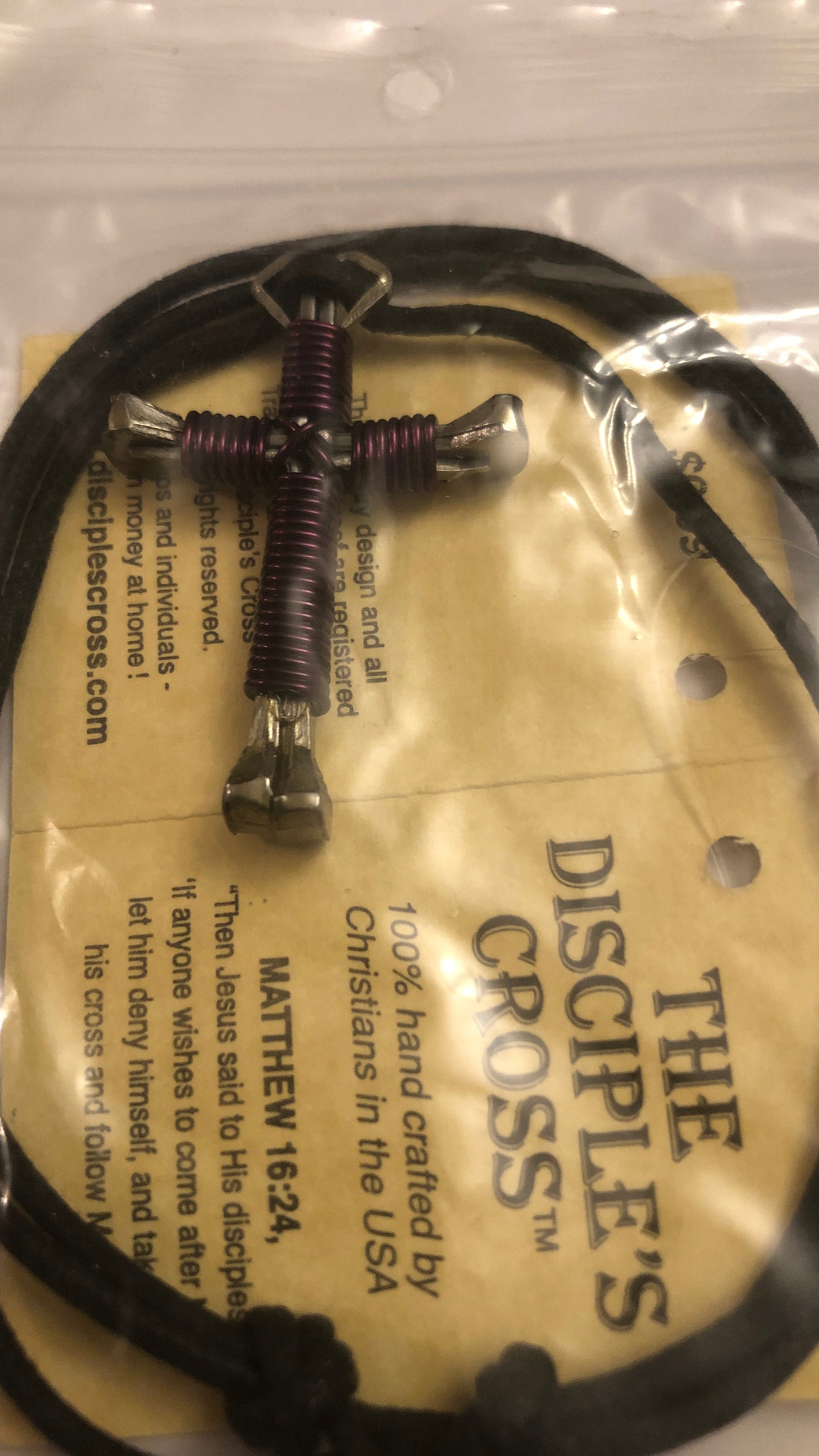 Burgundy Disciple's Cross Necklace Handmade - Etsy