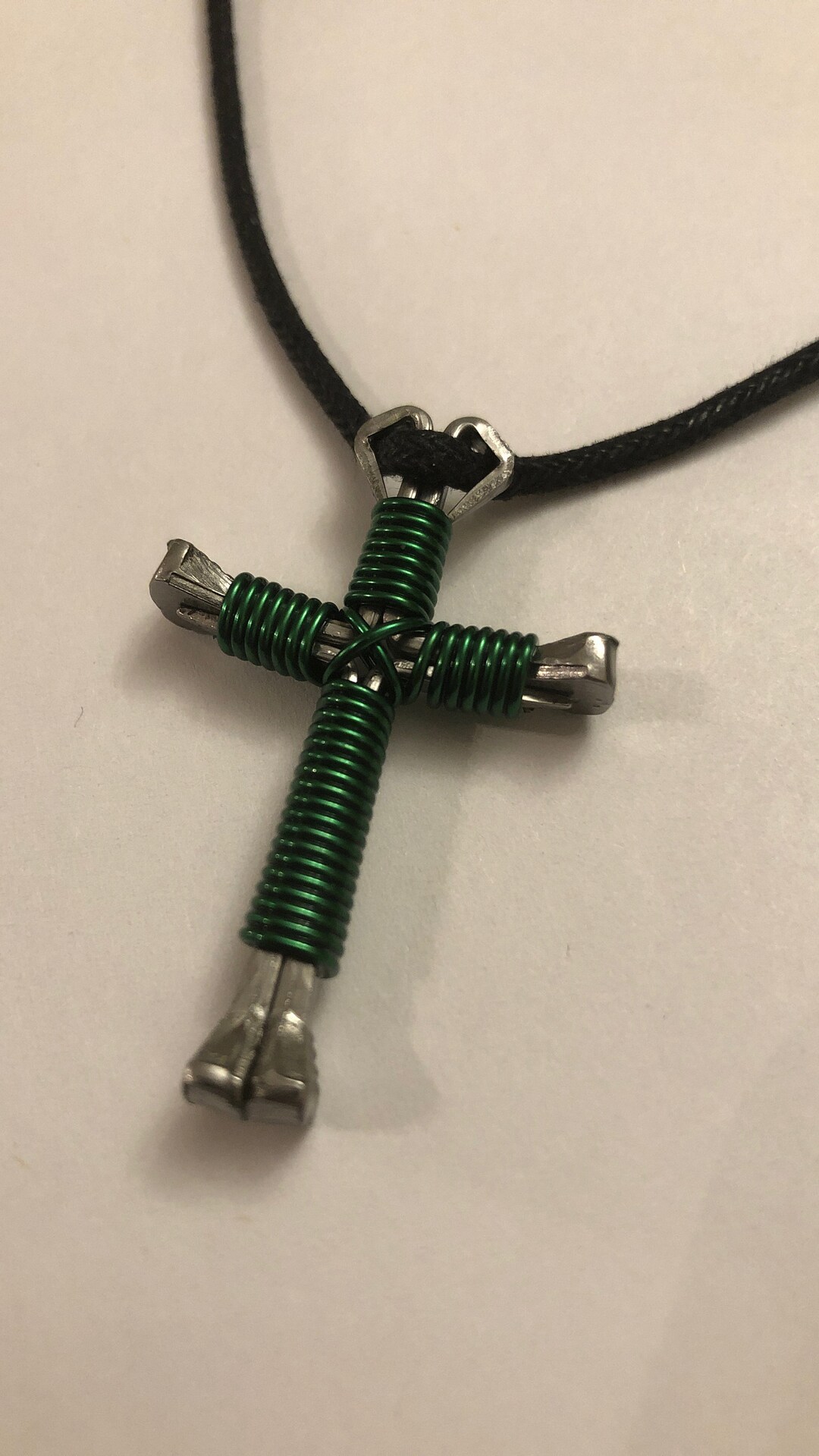Forest Green Disciple's Cross Necklace - Handmade - Etsy