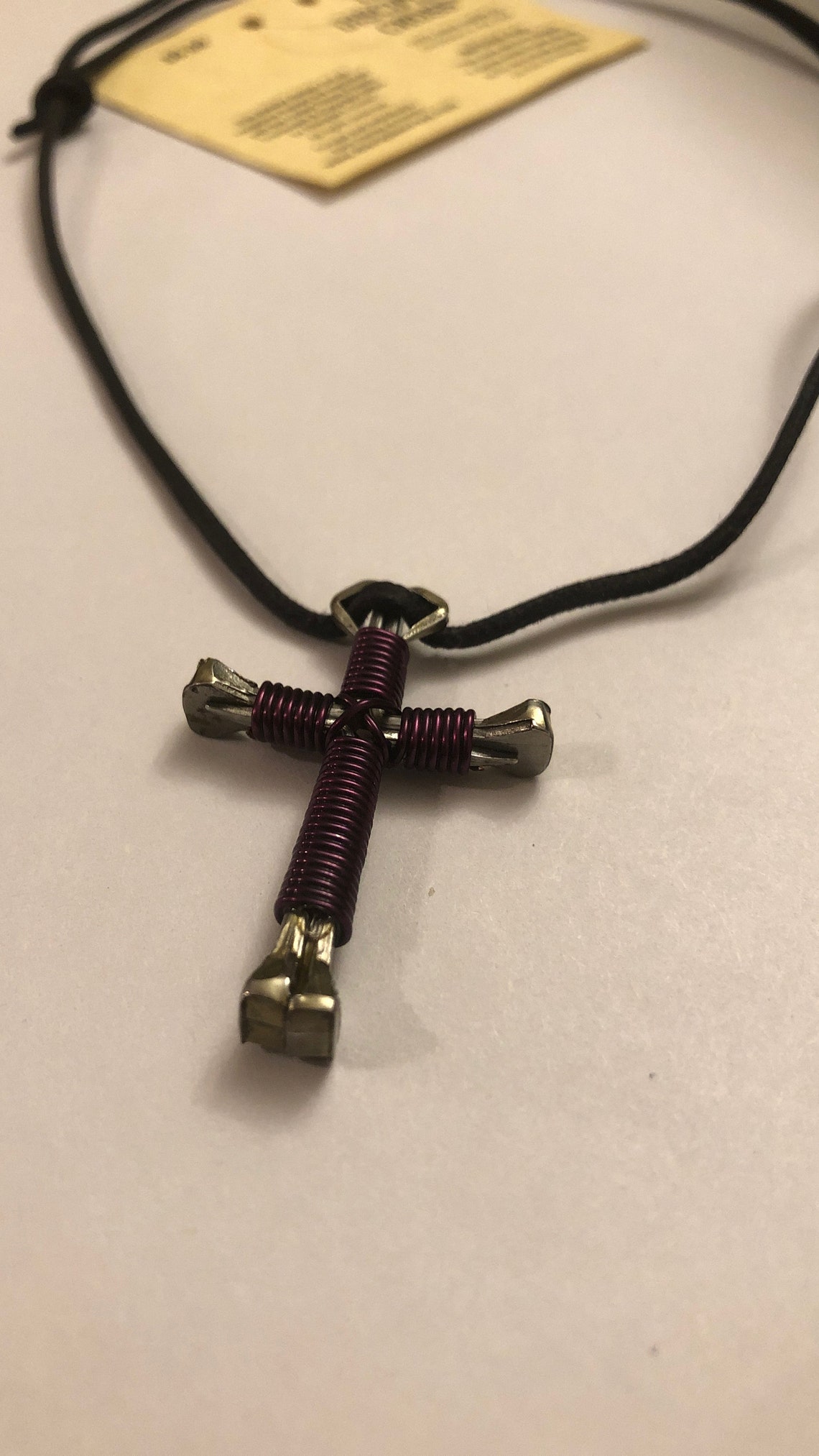 Burgundy Disciple's Cross Necklace Handmade - Etsy