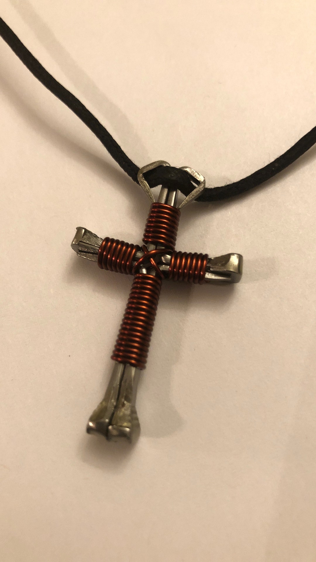 Brown Disciple's Cross Necklace - Handmade! - Etsy