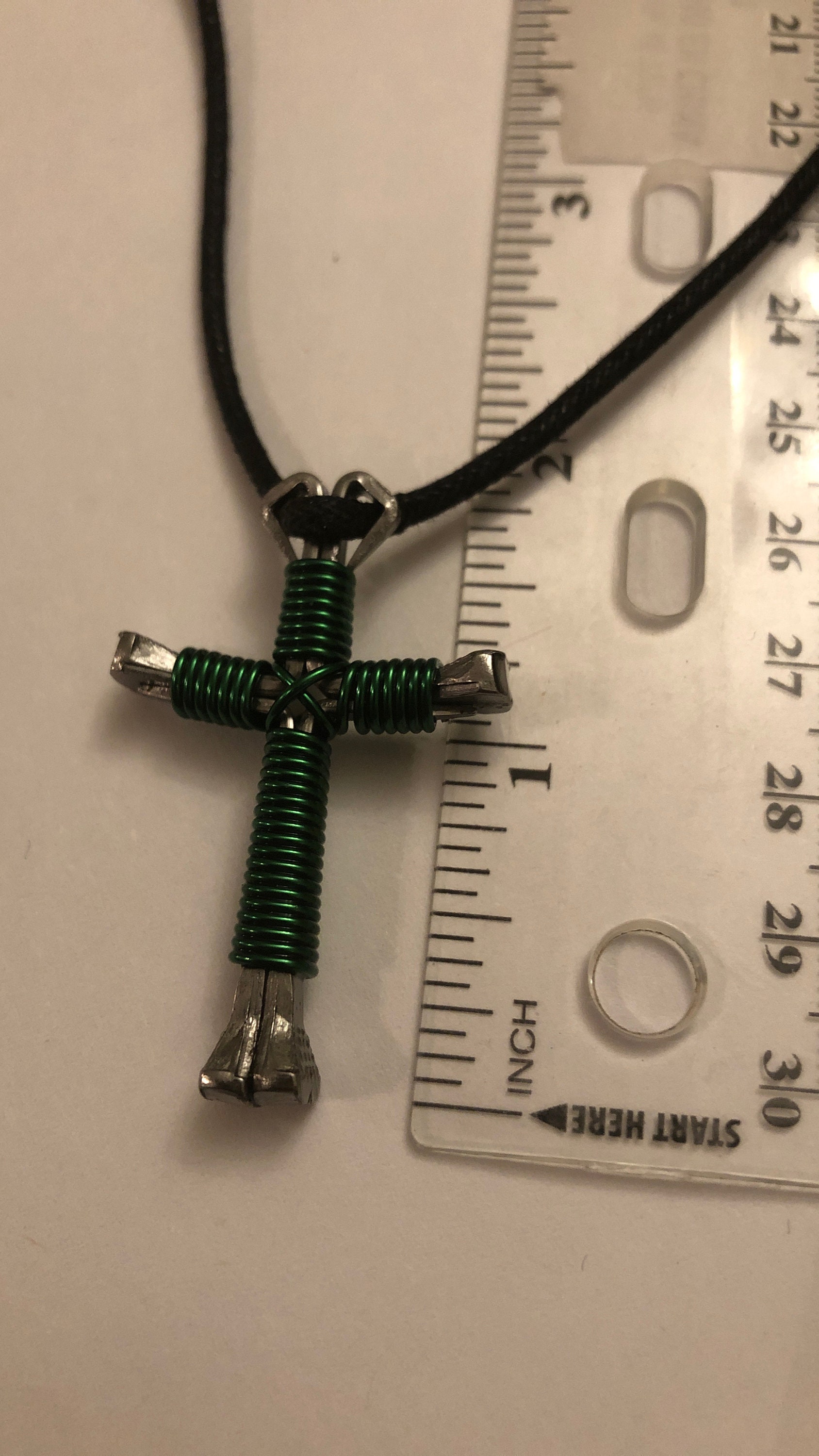 Forest Green Disciple's Cross Necklace Handmade - Etsy