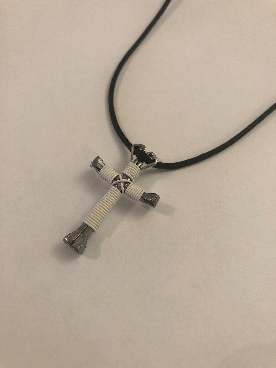 White Disciples Cross Handmade Necklace - Etsy