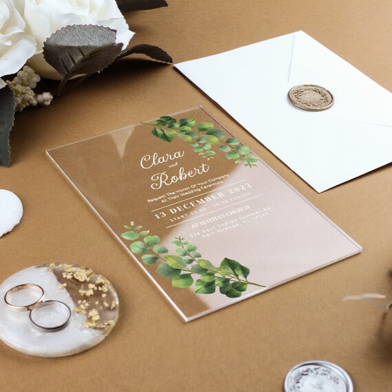 Acrylic Wedding Invitation Wedding Invitation Party - Etsy