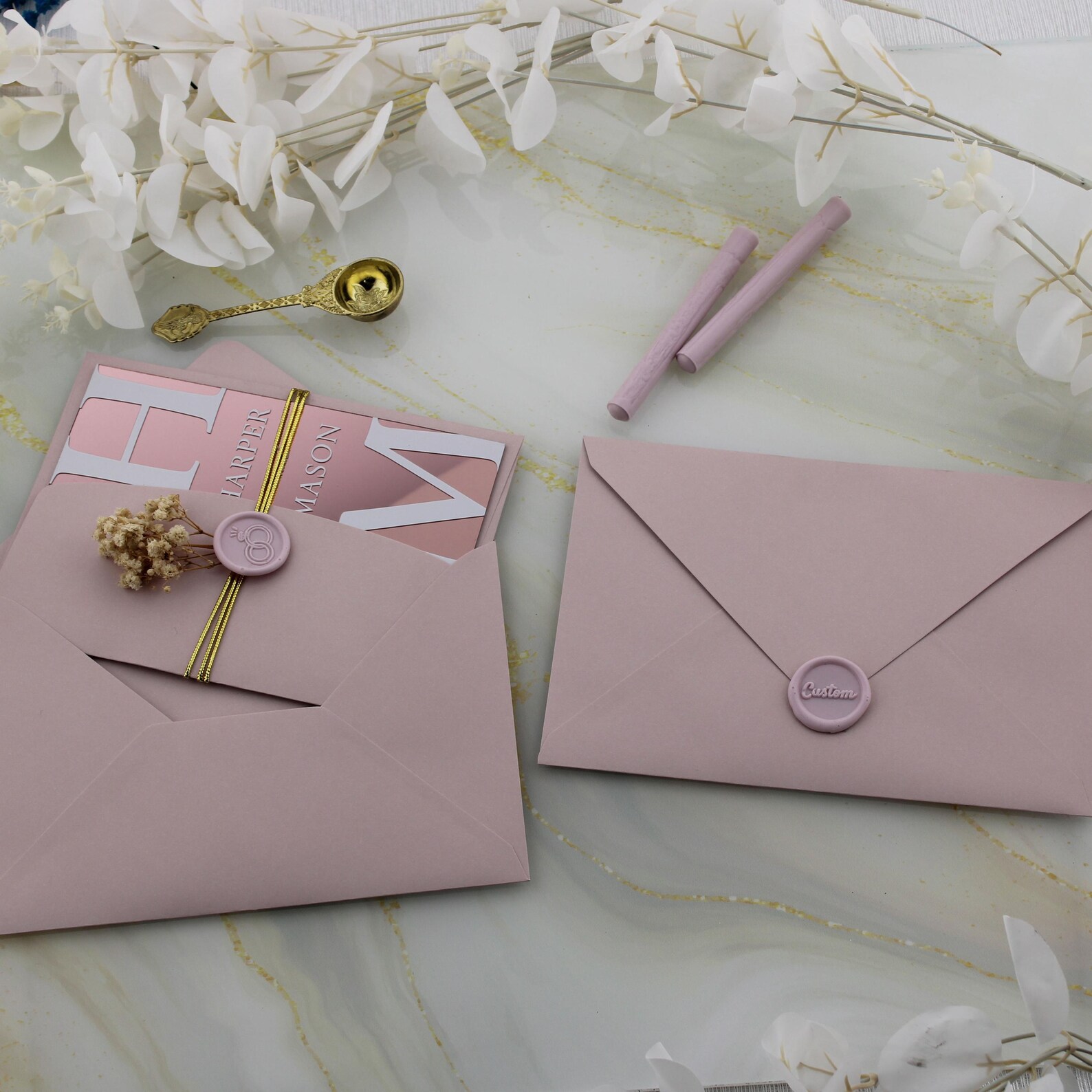 Large Wedding Invitation Envelopes: 5.5x7.9, Black, White, Pink, Green ...