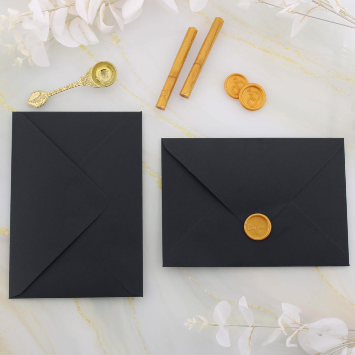 Large Wedding Invitation Envelopes: 5.5x7.9, Black, White, Pink, Green ...