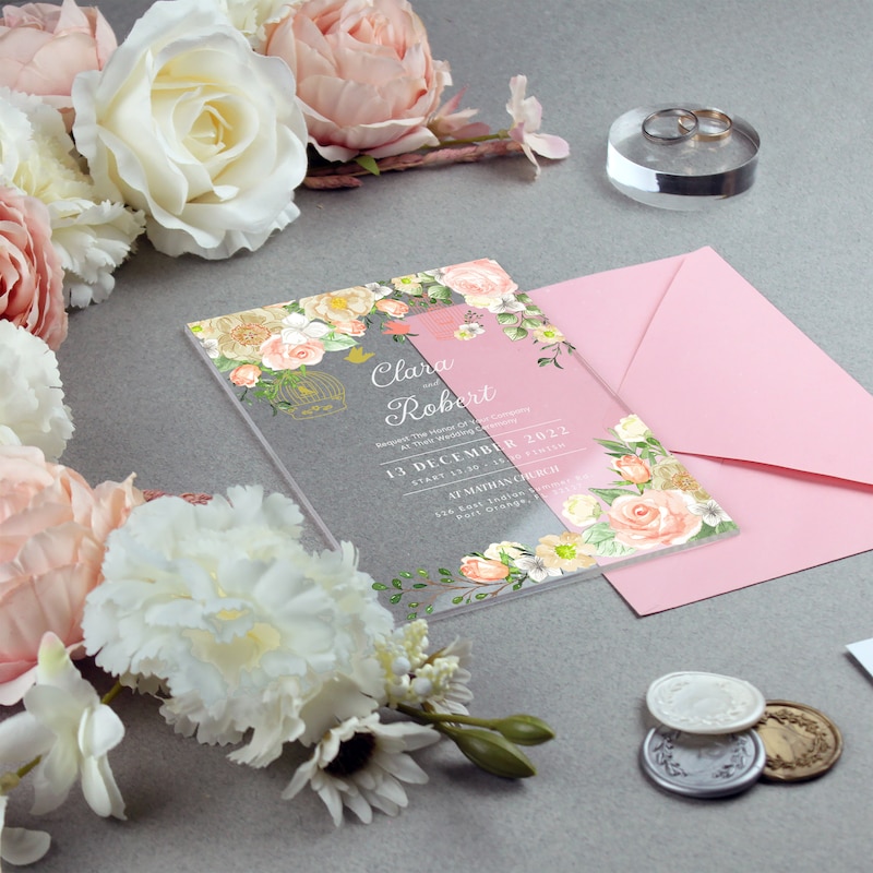 Clear Wedding Invitation - Etsy