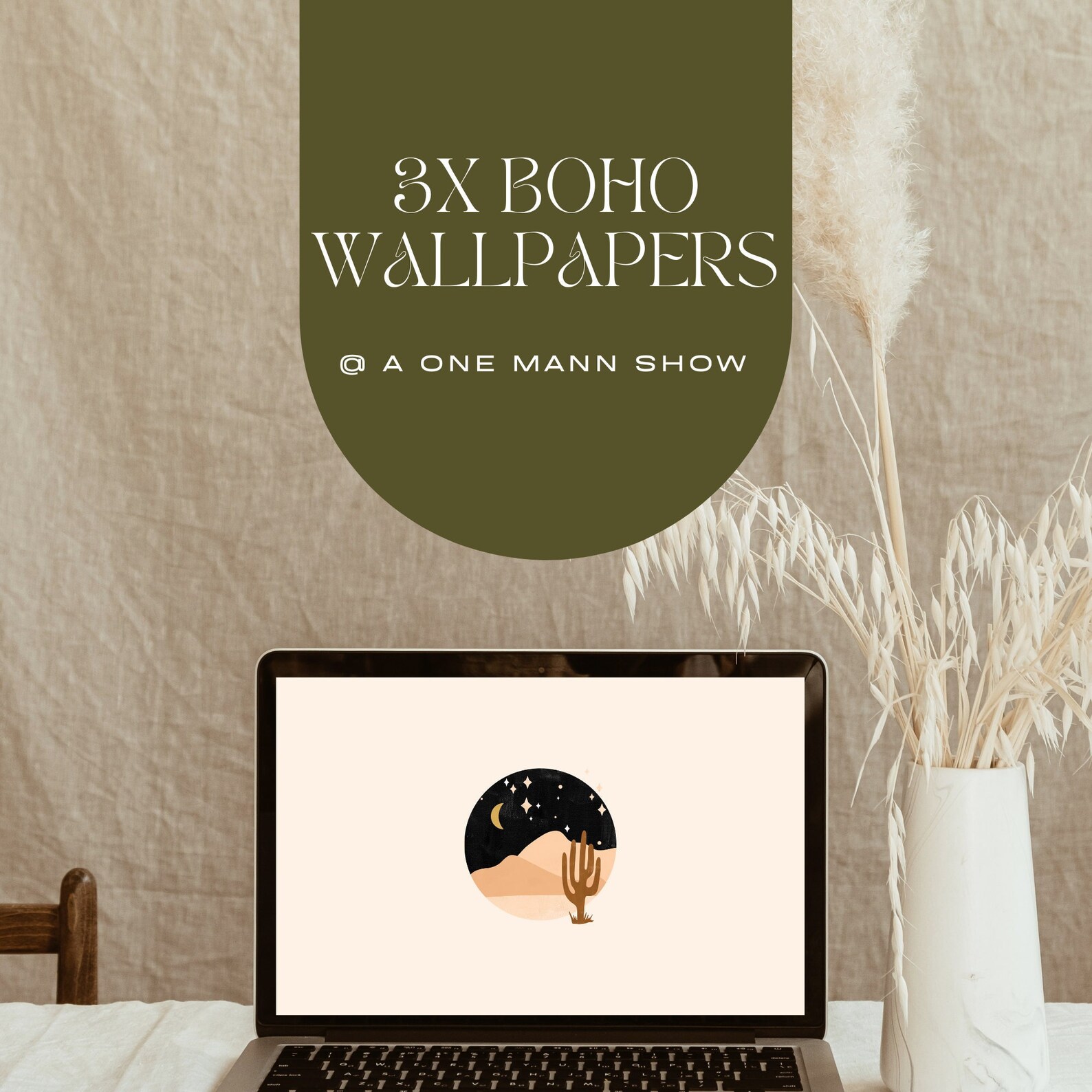 3x Cactus Wallpaper | Boho Wallpaper | Desktop Background | MacBook ...