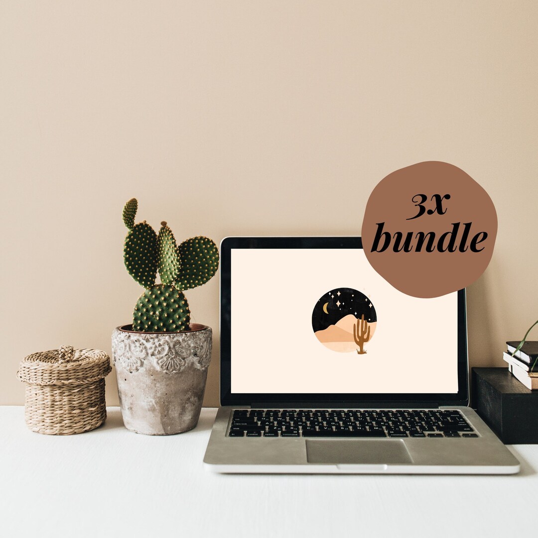 3x Cactus Wallpaper | Boho Wallpaper | Desktop Background | MacBook ...