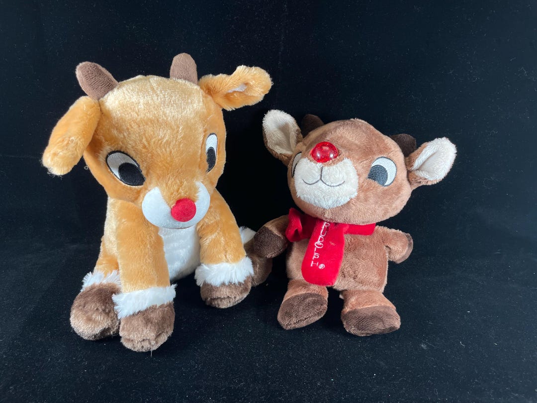 Rudolph the Red Nosed Reindeer Stuffed Plush Sitting 10 Inch & Animal ...