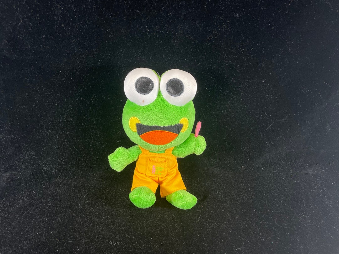 Rare Sweet Frog Yogurt Shop Mascot Logo Yellow Overalls Plush Toy Big ...