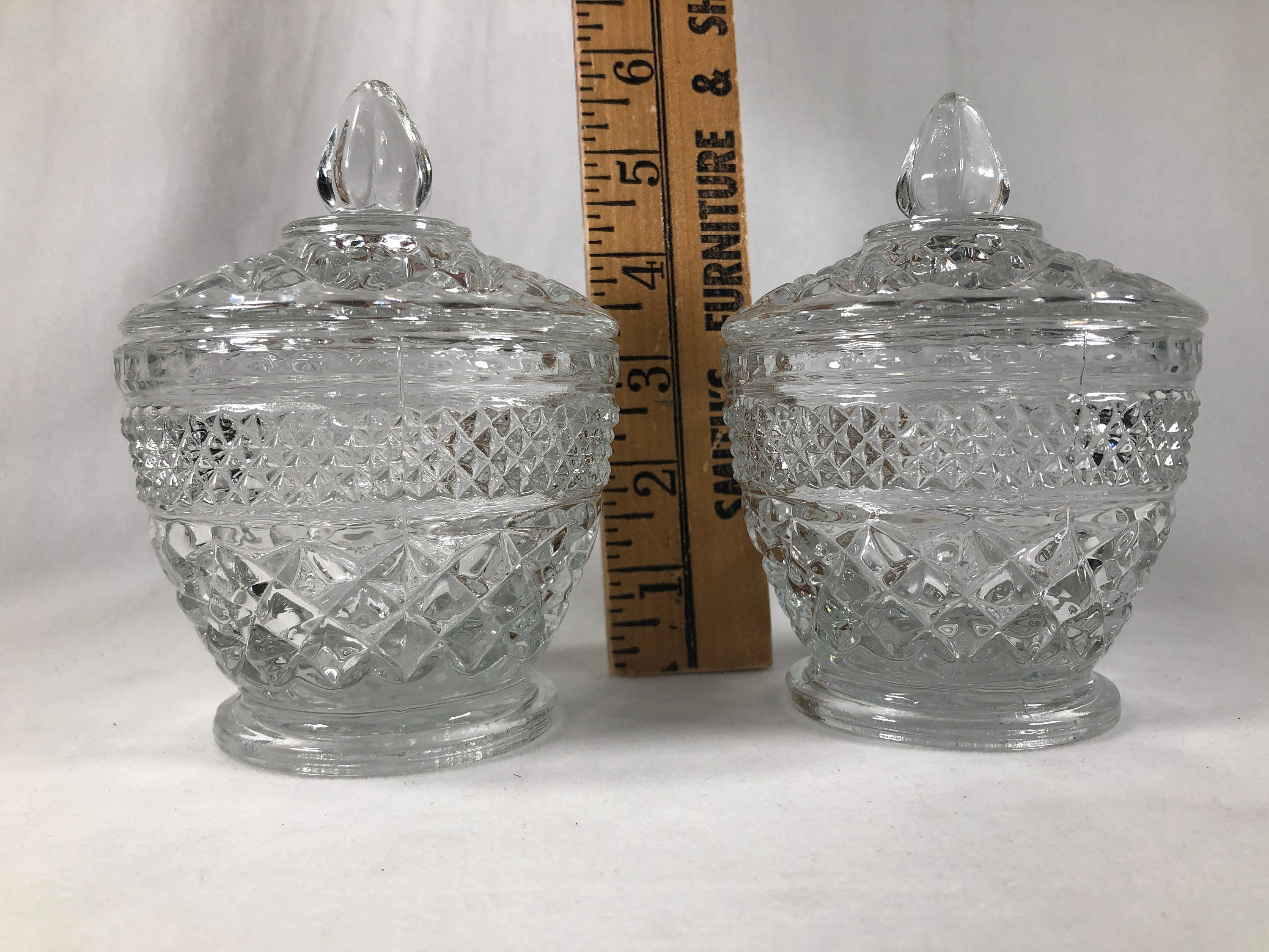 2x Matching Vintage Cut Crystal Glass Candy Dishes Lidded Bowls - Etsy