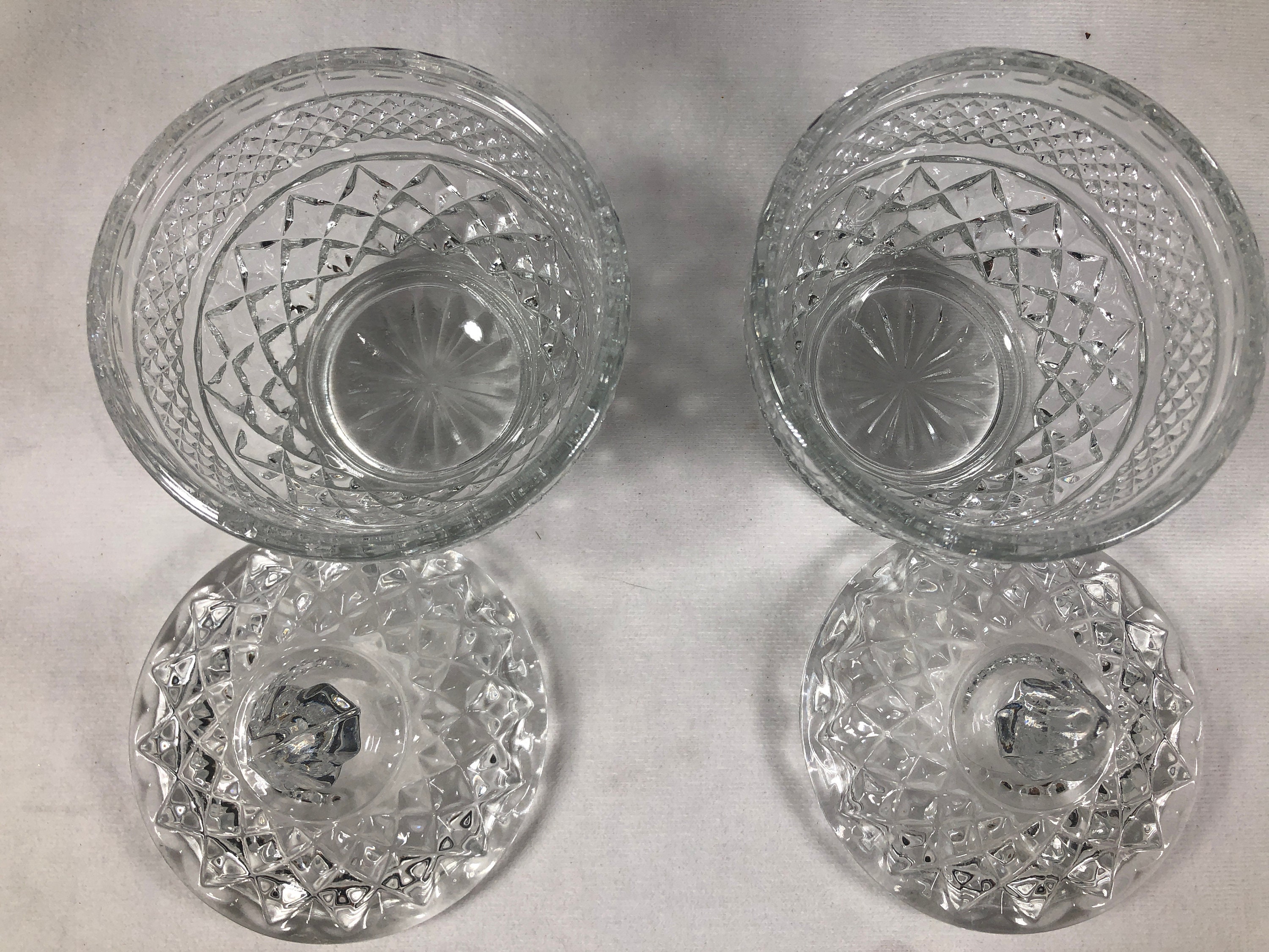 2x Matching Vintage Cut Crystal Glass Candy Dishes Lidded Bowls - Etsy
