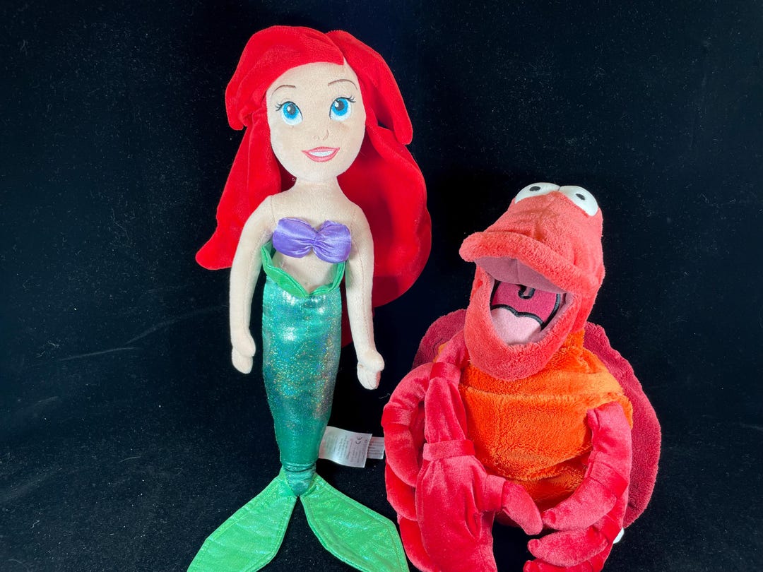 Disney Princess Set Ariel Little Mermaid Plush Doll & Sebastian Crab ...