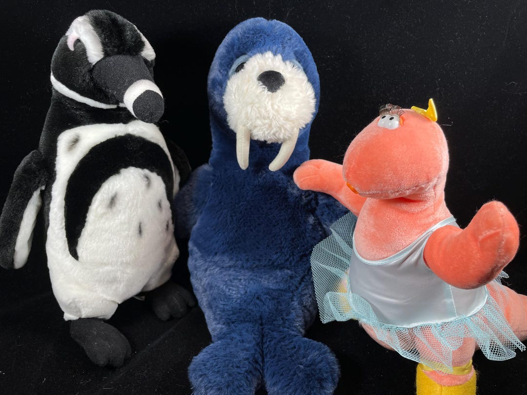 Vintage Plush: Ganz Penguin, Blue Walrus Slumpy, Dance Saurus Humboldt ...