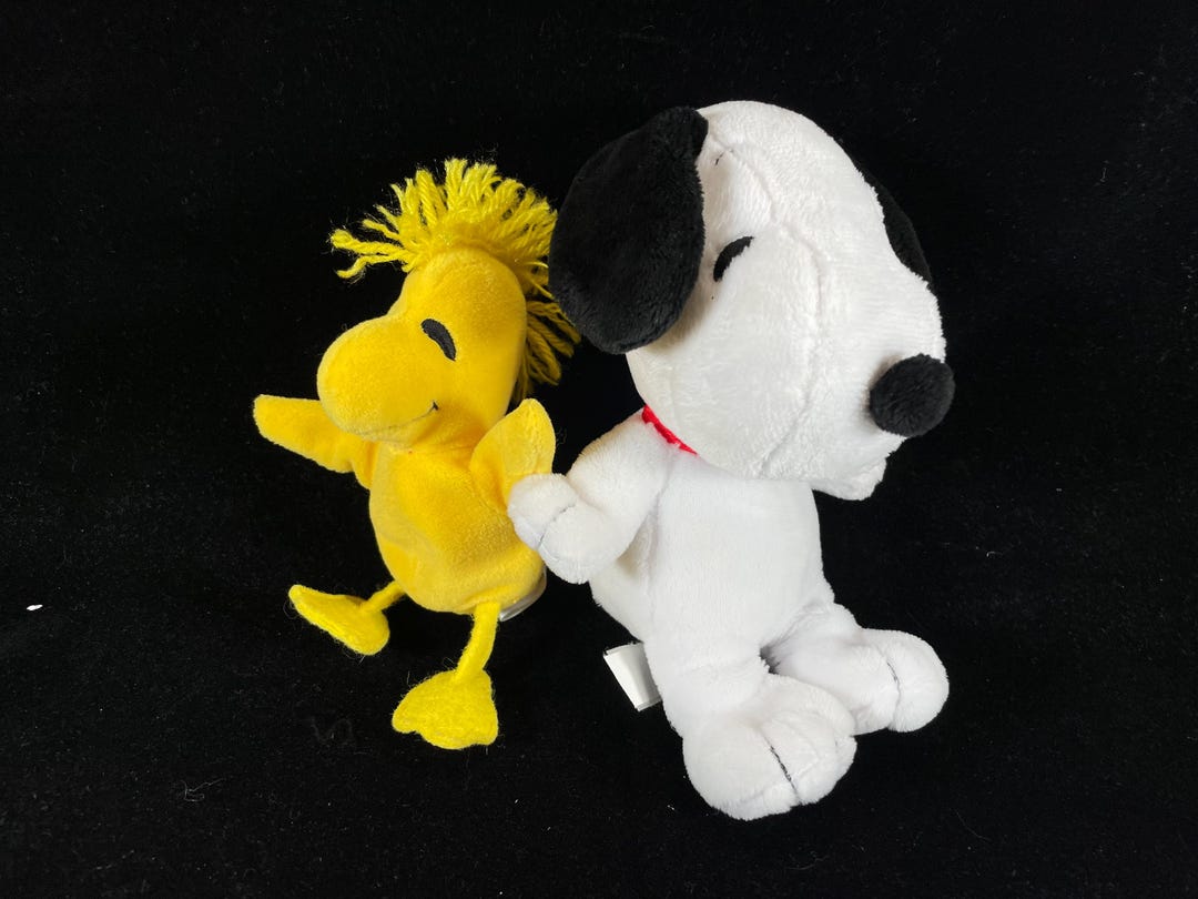 Mini Peanuts Snoopy Dog and Woodstock Bird Bark With Blue Sweatshirt ...