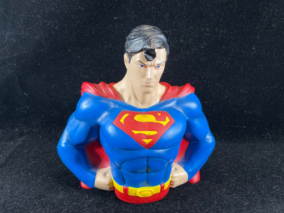DC Comics Plastic Bust Superman Money Coin Piggy Bank Plastic 7.5 Inch ...