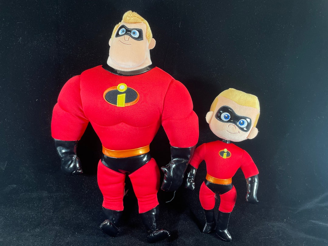 Disney Pixar Incredibles Mr. Incredible and Son Dash Dashielle Plush ...