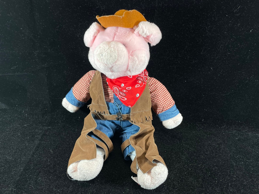 Western Cowboy Pig Plush Aurora Hammy 17 Hat Chaps Farm Animal Stuffed ...