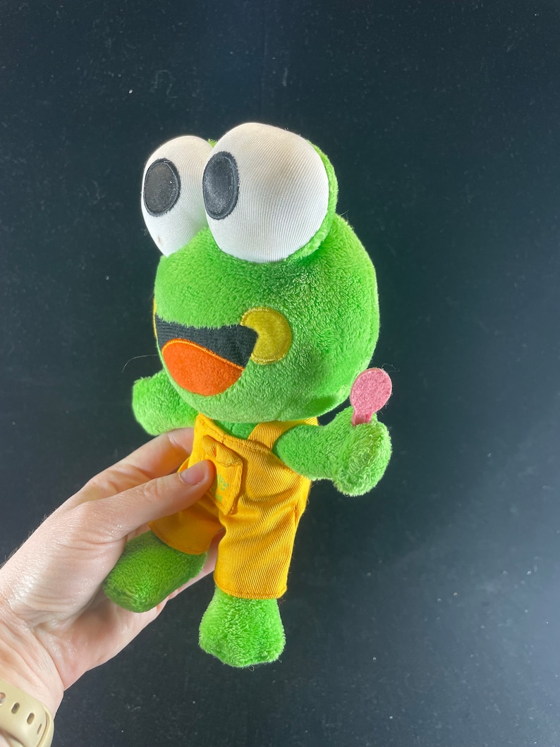 Rare Sweet Frog Yogurt Shop Mascot Logo Yellow Overalls Plush Toy Big ...