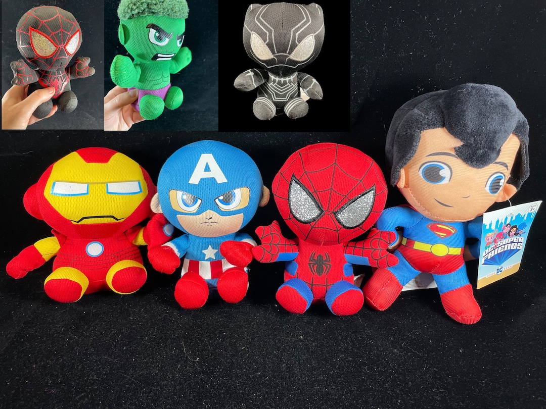 TY Beanie Babies Marvel DC Super Friends Mini Plush Spin Miles Morales ...