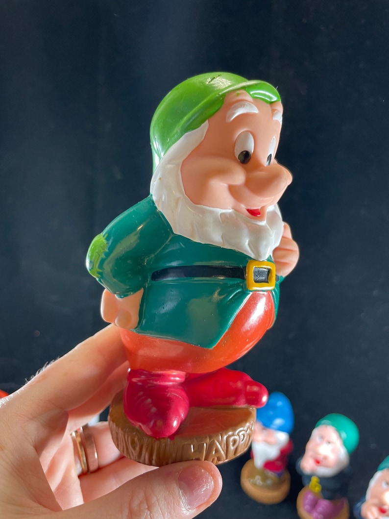Vintage Disney Snow White Dwarf Squeaky Bath Toys, 5.5" Rubber Figures ...
