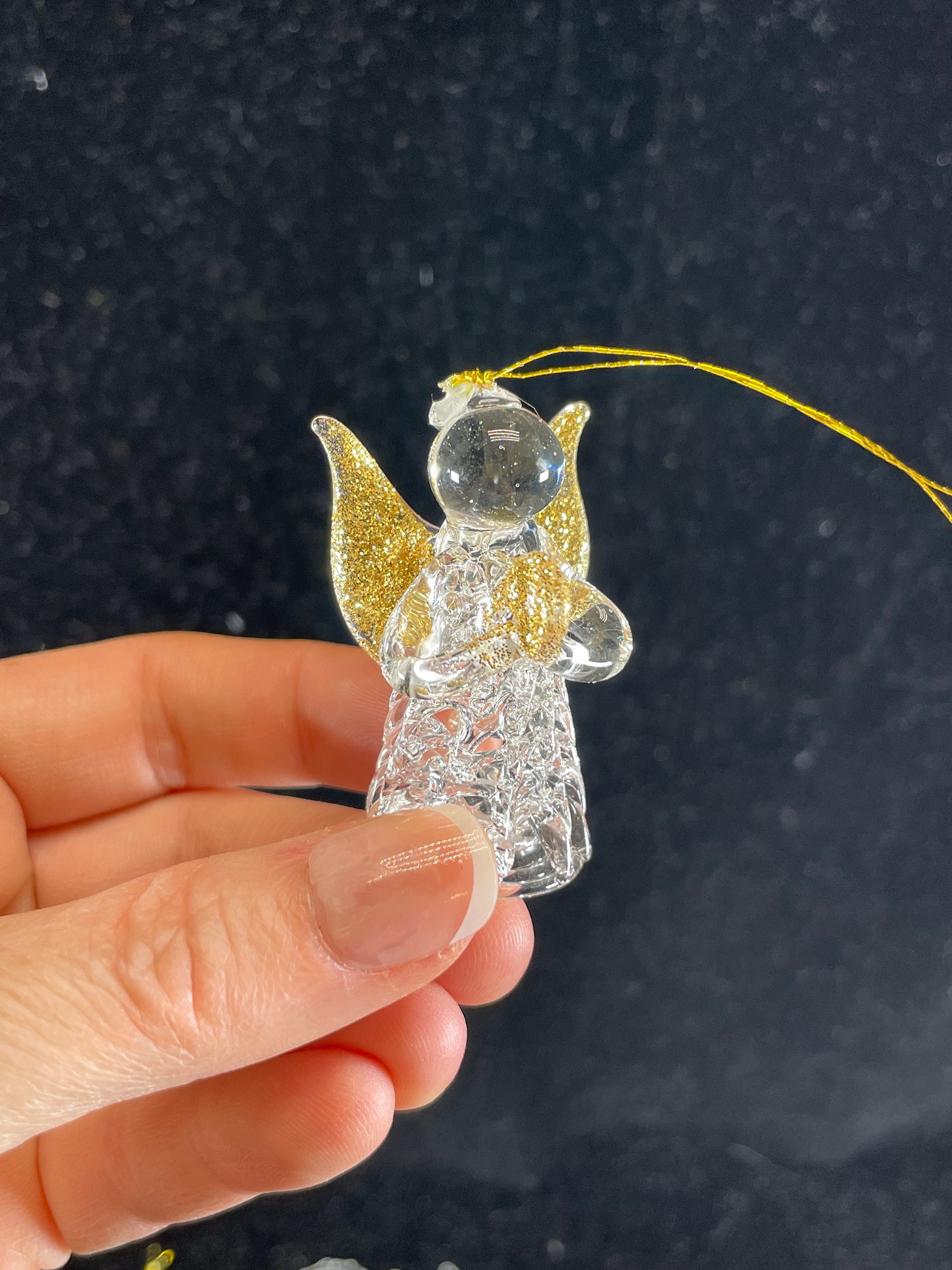 Vintage 2 Inch Blown Glass Miniature Angels With Halo - Etsy