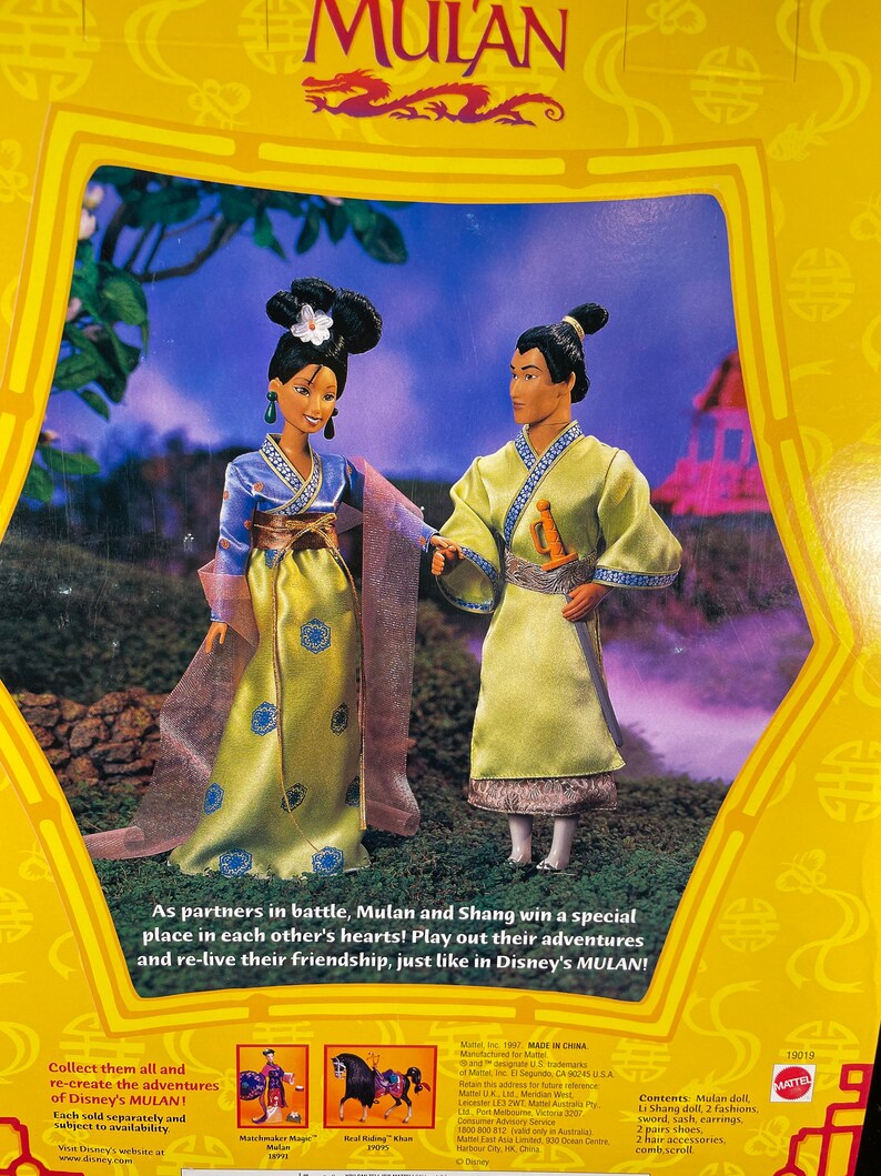 Disney Hearts of Honor Mulan and Shang Barbie and Ken Dolls - Etsy